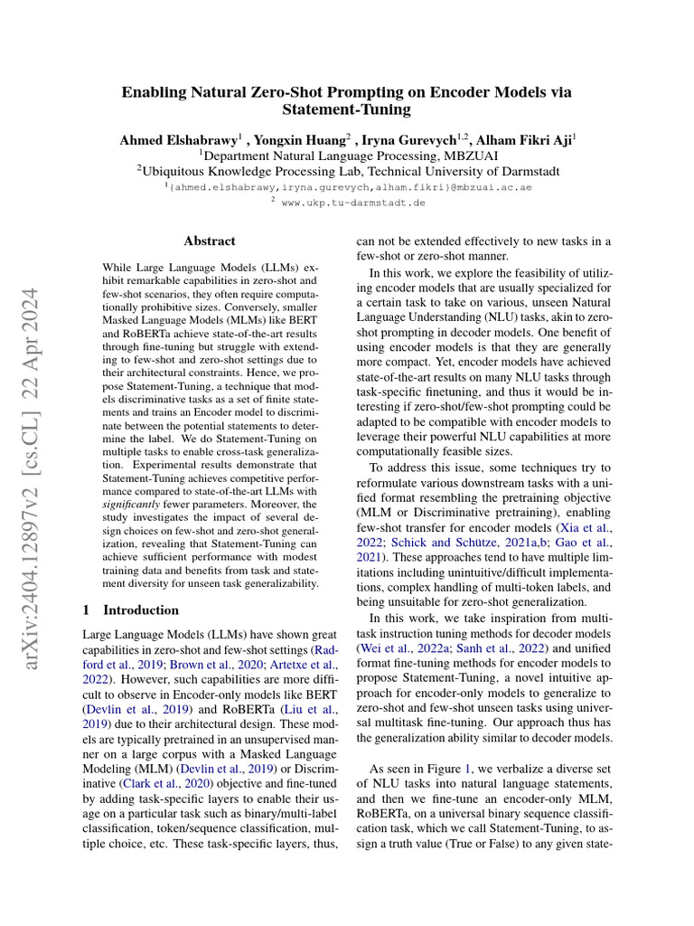 Encoder Models: Zero-Shot Tuning | PDF | Statistical Inference | Cognitive Science