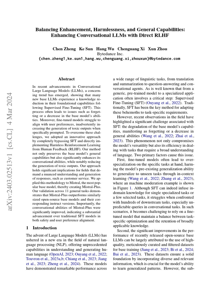 Balancing Enhancement, Harmlessness, and General Capabilities Enhancing ...