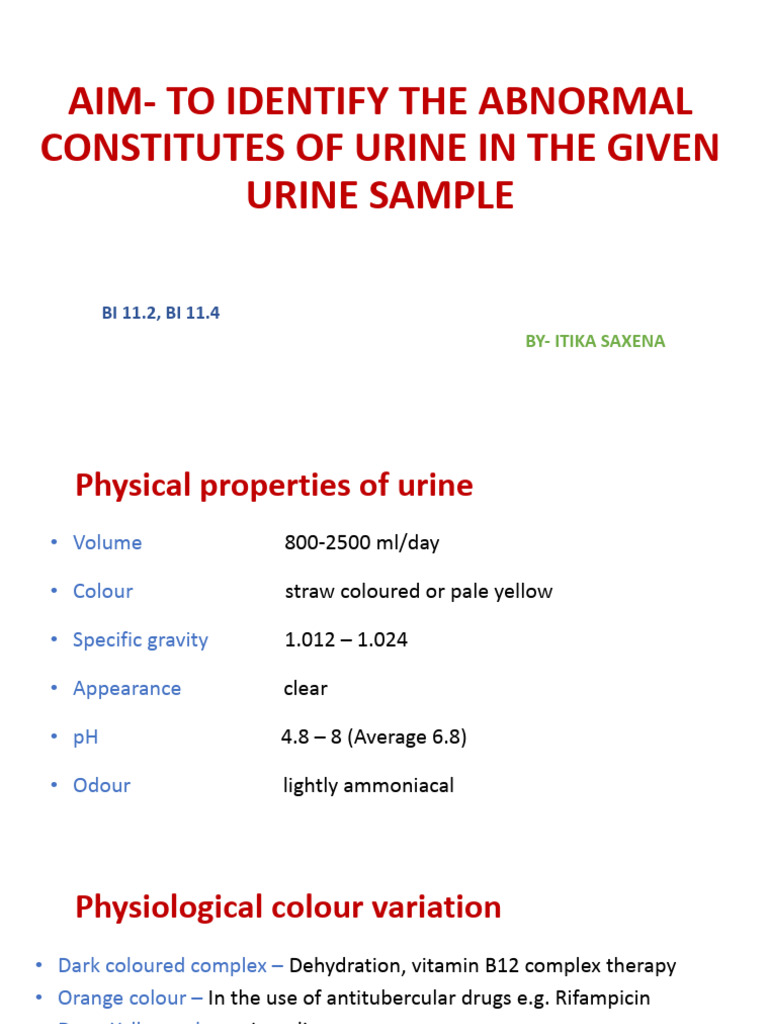 Urine Sample Abnormalities Analysis | PDF | Carbohydrates