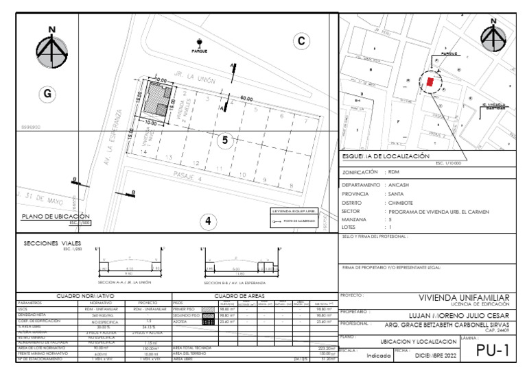 Pu-01 - Vivienda - Plano de Ubicación | PDF