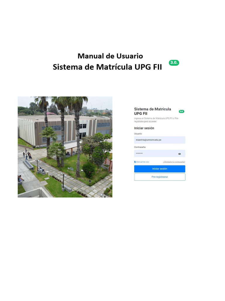 Manual Sistema Matricula Upg Fii v3 | PDF | Contraseña | Spamming