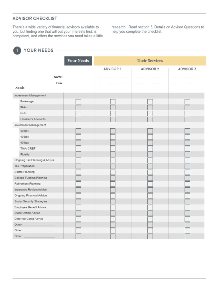 Vintage Financial Advisor Checklist | PDF | Certified Public Accountant ...