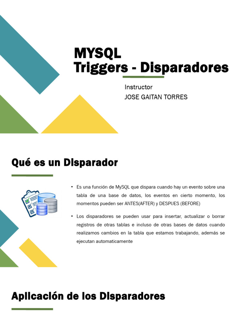 3 Disparadores | PDF | Bases de datos | Software de gestión de datos