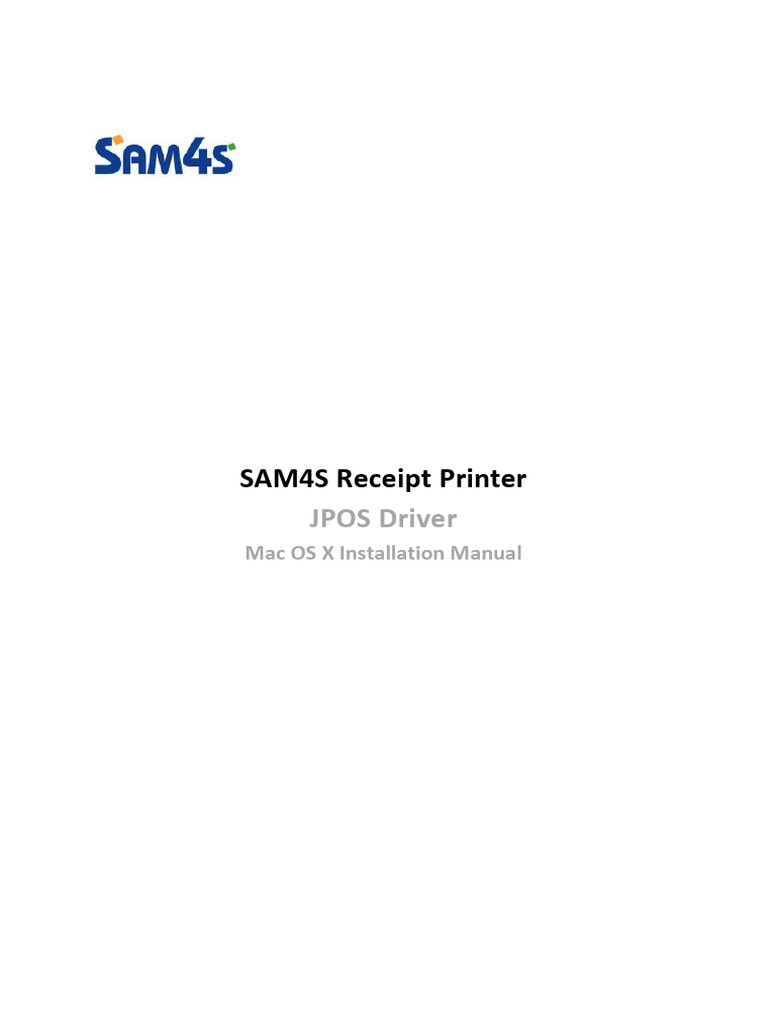 SAM4S Receipt Printer: JPOS Driver | PDF | Installation (Computer Programs) | Mac Os