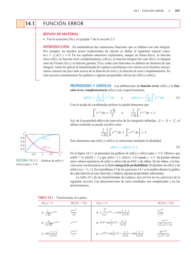 Propiedades y Gráficas de la Función Error | PDF | Ecuación diferencial parcial | Ecuaciones