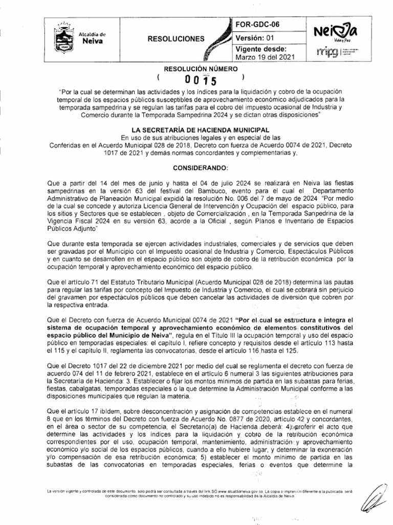 Regulación de Inflables en Neiva 2024 | PDF | Procesos de negocio | Sector privado