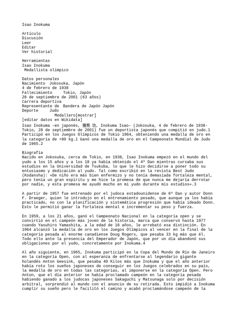 Isao Inokuma | PDF | Judo