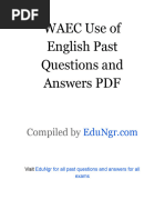 Waec - Wassce Past Questions and Answers For ENGLISH LANGUAGE-2023 | PDF
