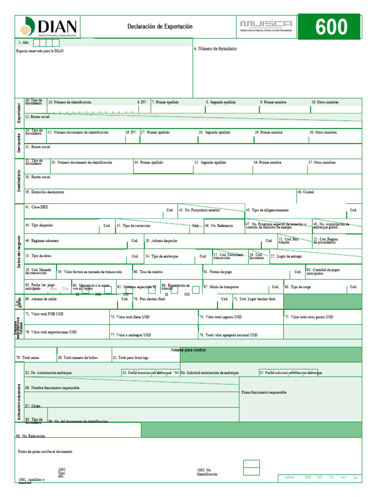 Declaracion Exportacion 600 2015 | PDF | Exportaciones | Economía mundial