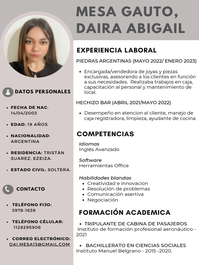 Mesa Gauto, Daira CV | PDF