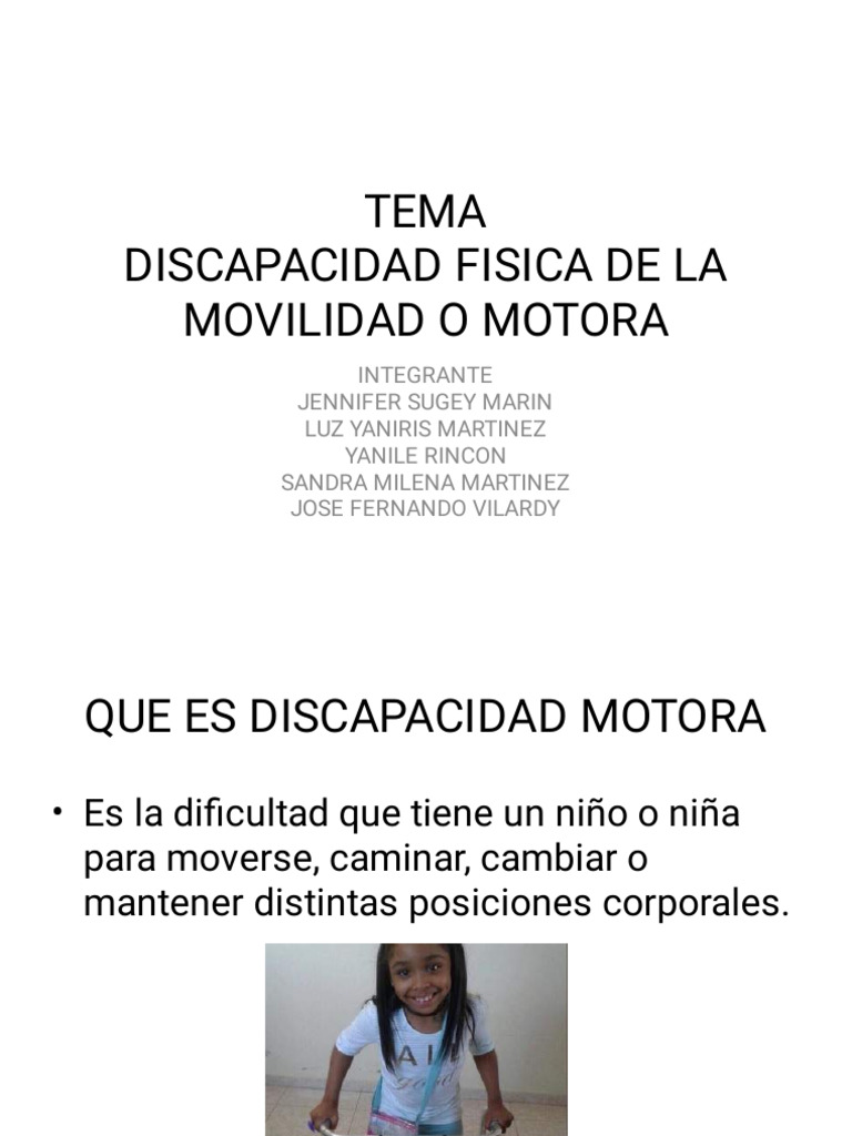 Discapacidad Motora o Movilidad | PDF | Médula espinal | Parálisis cerebral