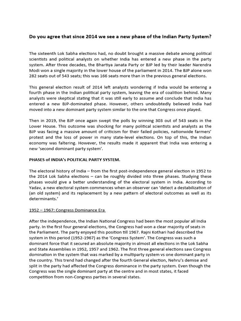 Fourth Party System | PDF | Bharatiya Janata Party | Narendra Modi