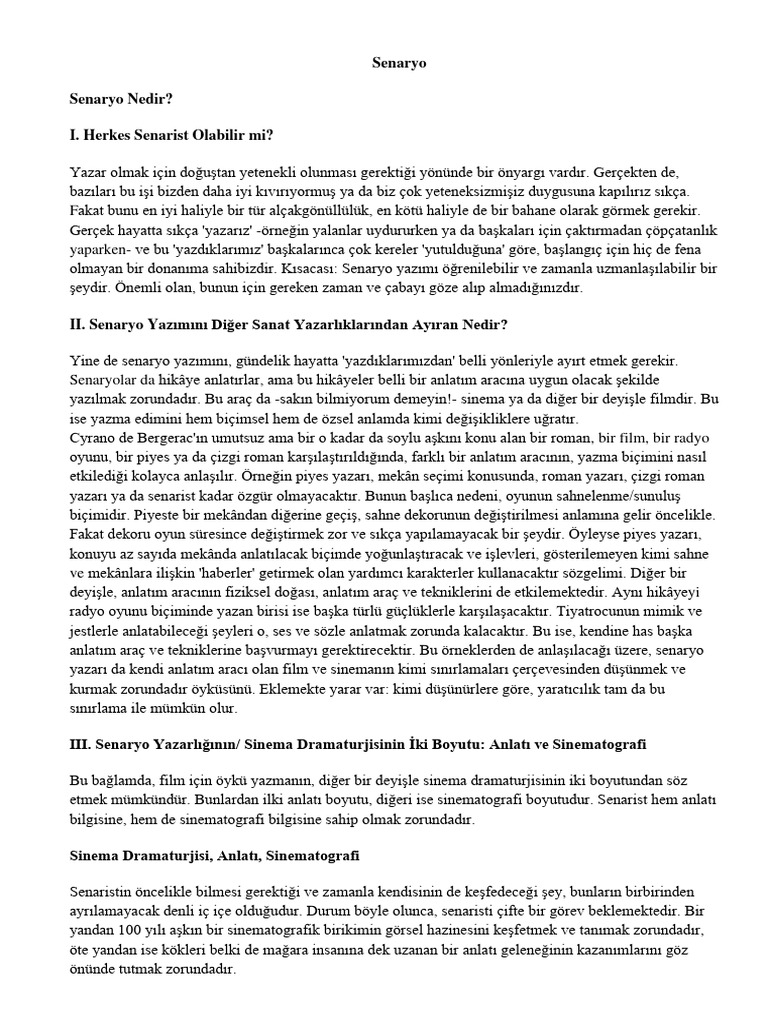 Senaryo (Uzun) | PDF