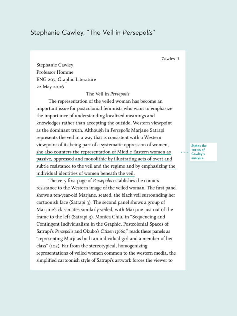 Example Essay Persepolis | PDF | Social Science | Philosophy