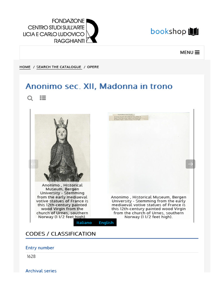Anonimo sec. XII, Madonna in trono - Ragghianti Foundation | PDF