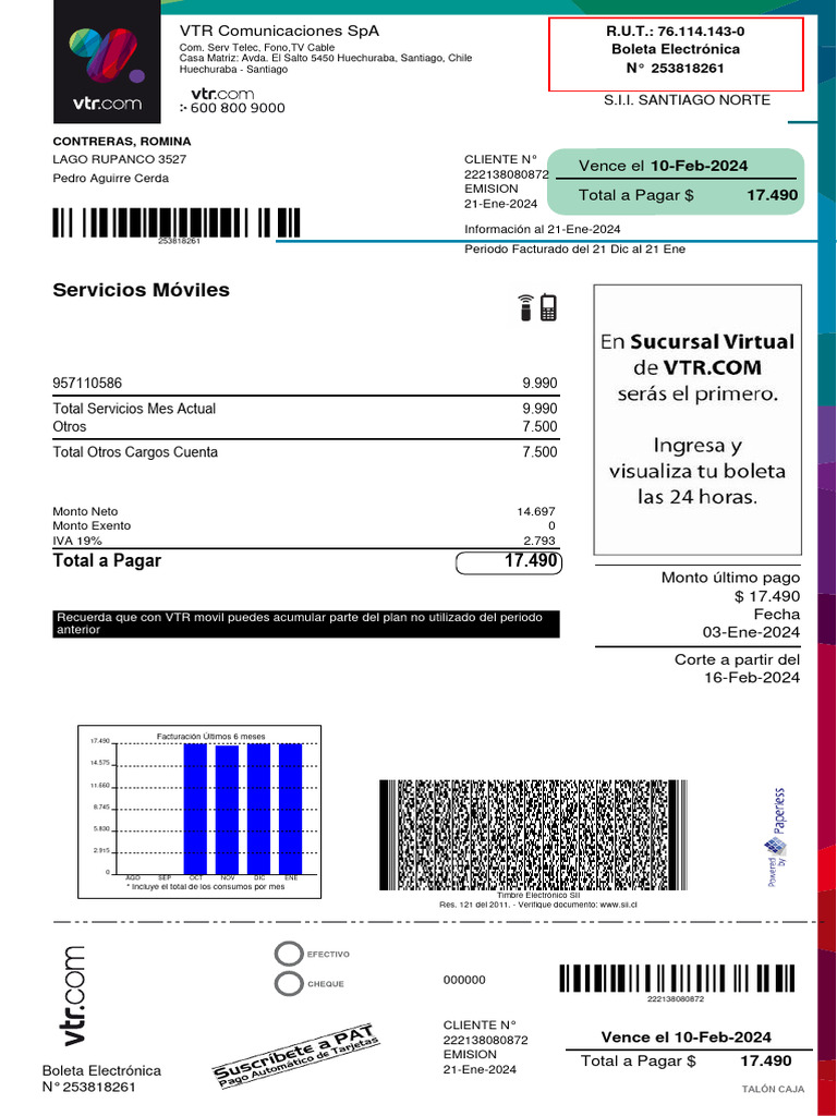 Boleta | PDF | Chile | Bancario