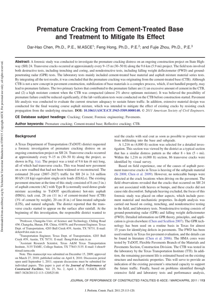 Premature Cracking From Cement-Treated Base | Download Free PDF | Road ...