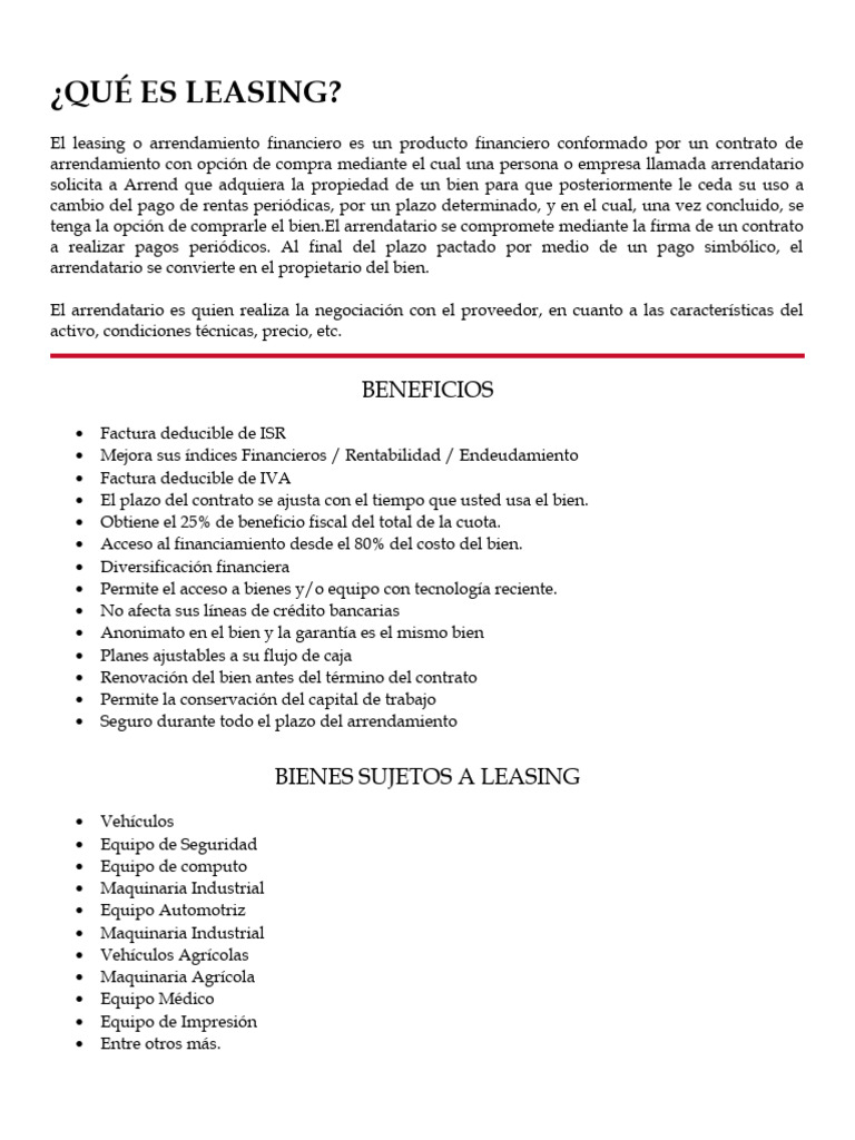 Qué Es Leasing | PDF | Economias | Business