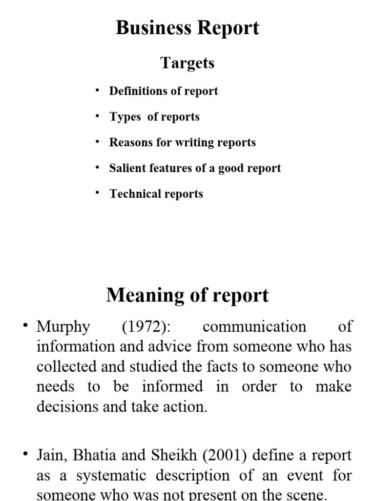 Business Reports Lecture 1 | PDF | Information | Methodology