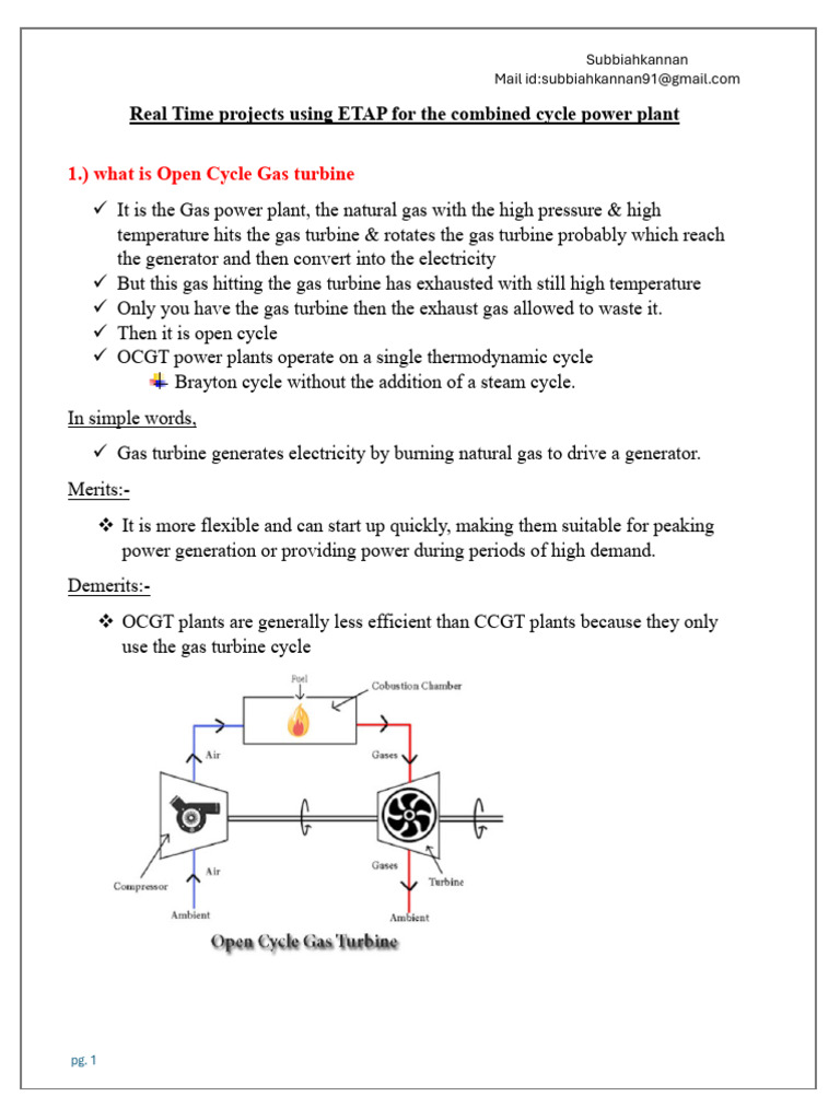 Real Time Project Using ETAP-Combined Cycle Plant | PDF | Electricity ...