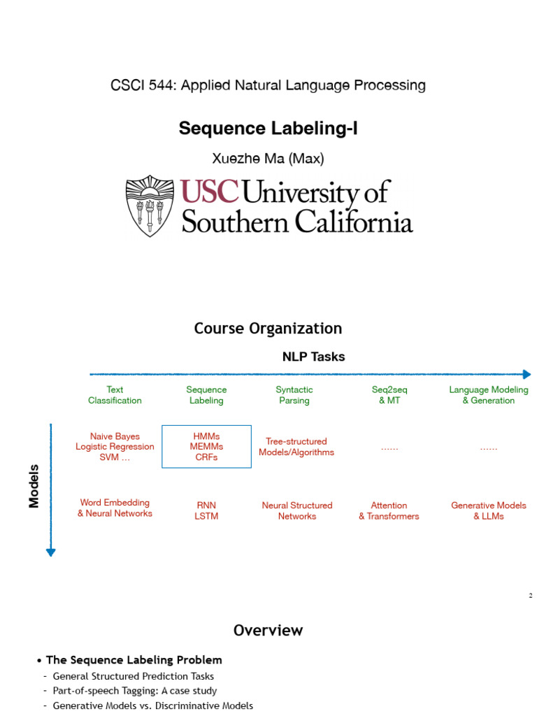 Csci 544 Sequence Labeling L | PDF | Computational Neuroscience | Probability Theory