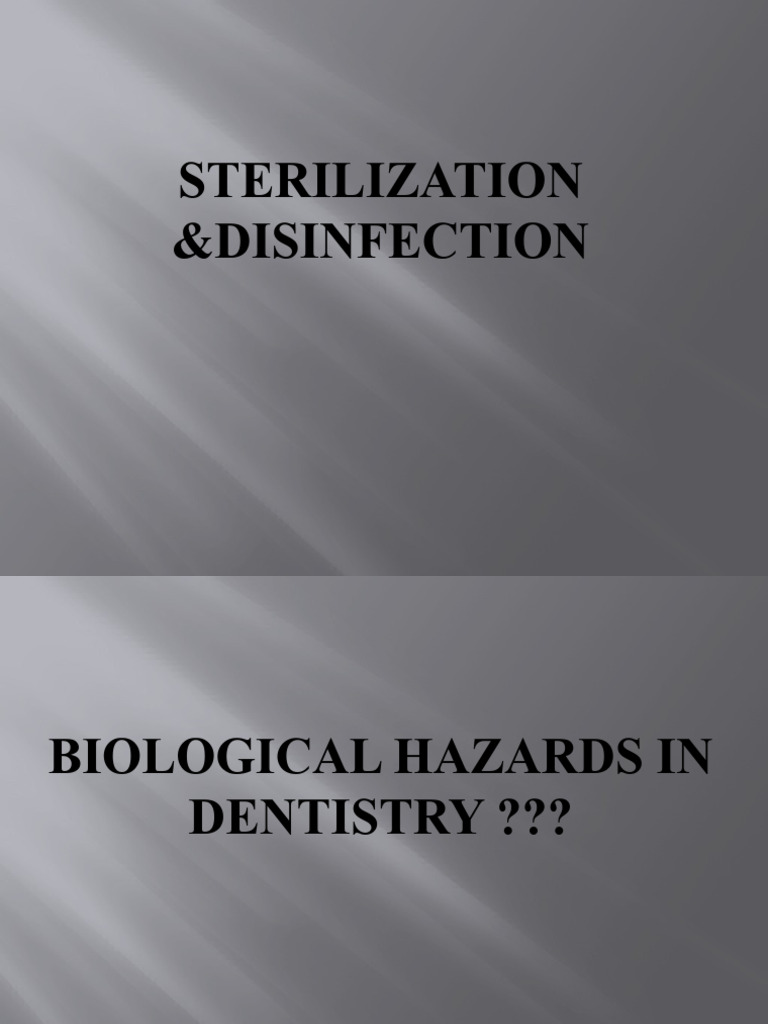 Dental Sterilization and Disinfection Guide | PDF | Sterilization ...