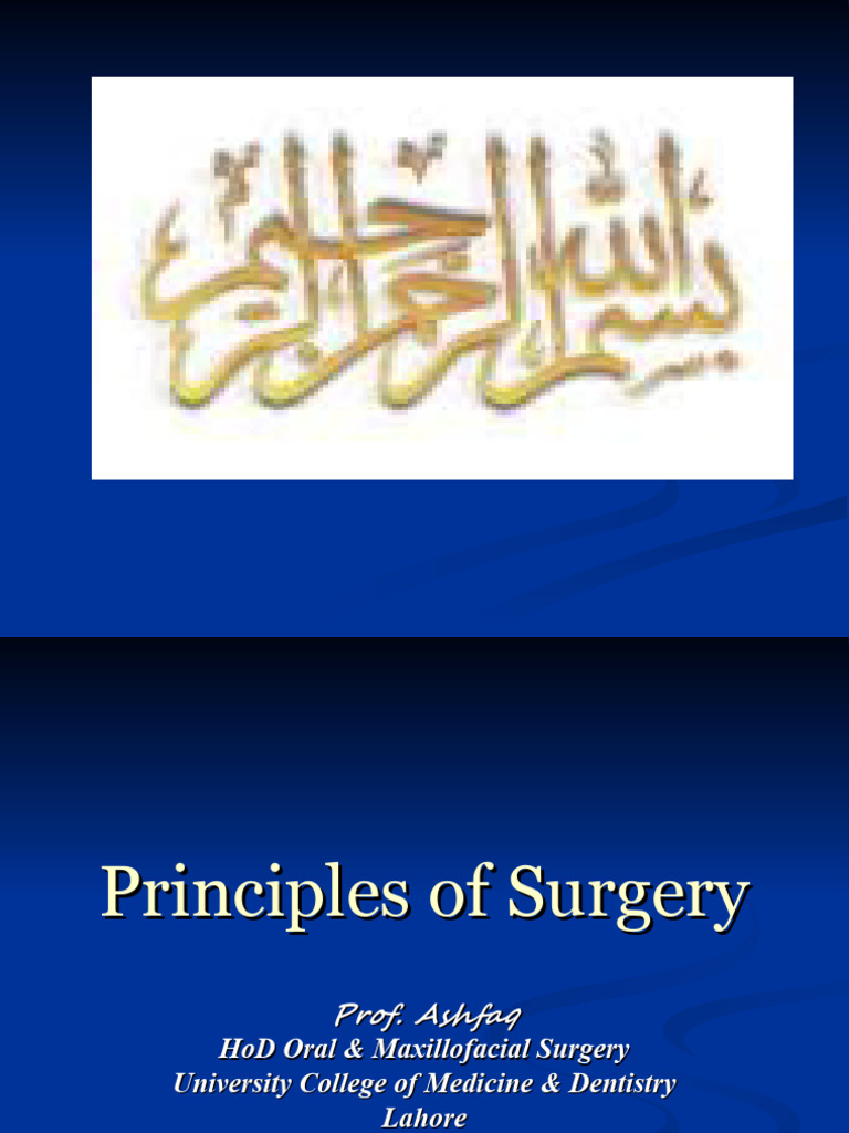1-Principles of Surgery | PDF | Surgical Suture | Surgery