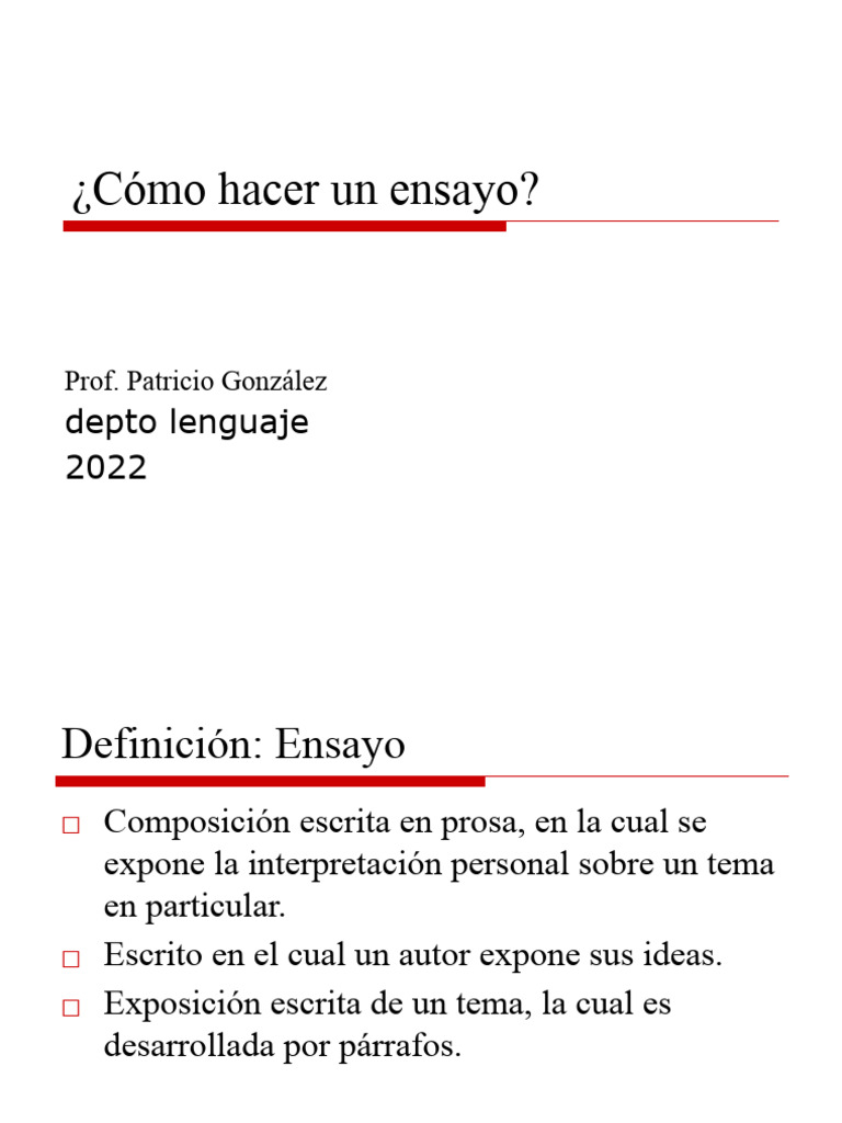 Como Hacer Un Ensayo 2007499 | PDF | Ensayos | Escritura