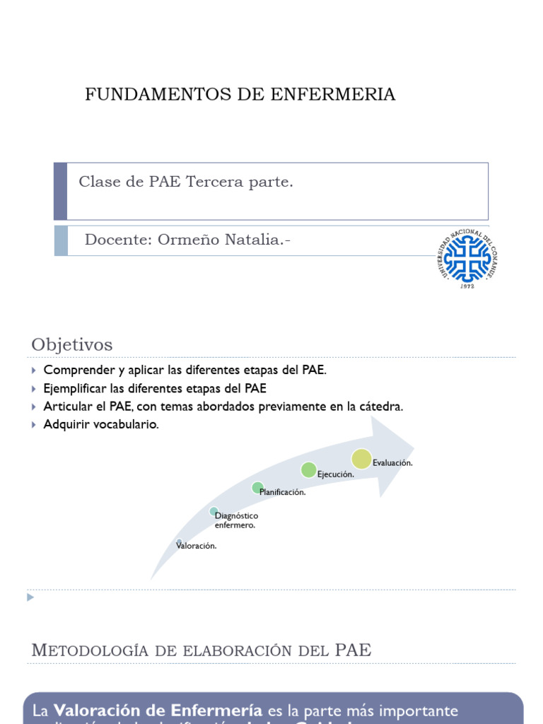 Fund Clase Pae 3° Parte 2022 | PDF | Enfermería | Diagnostico medico