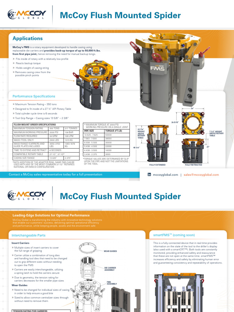 McCoy FMS (350ton) Flush Mounted Spider - April 2023 | PDF | Pipe ...