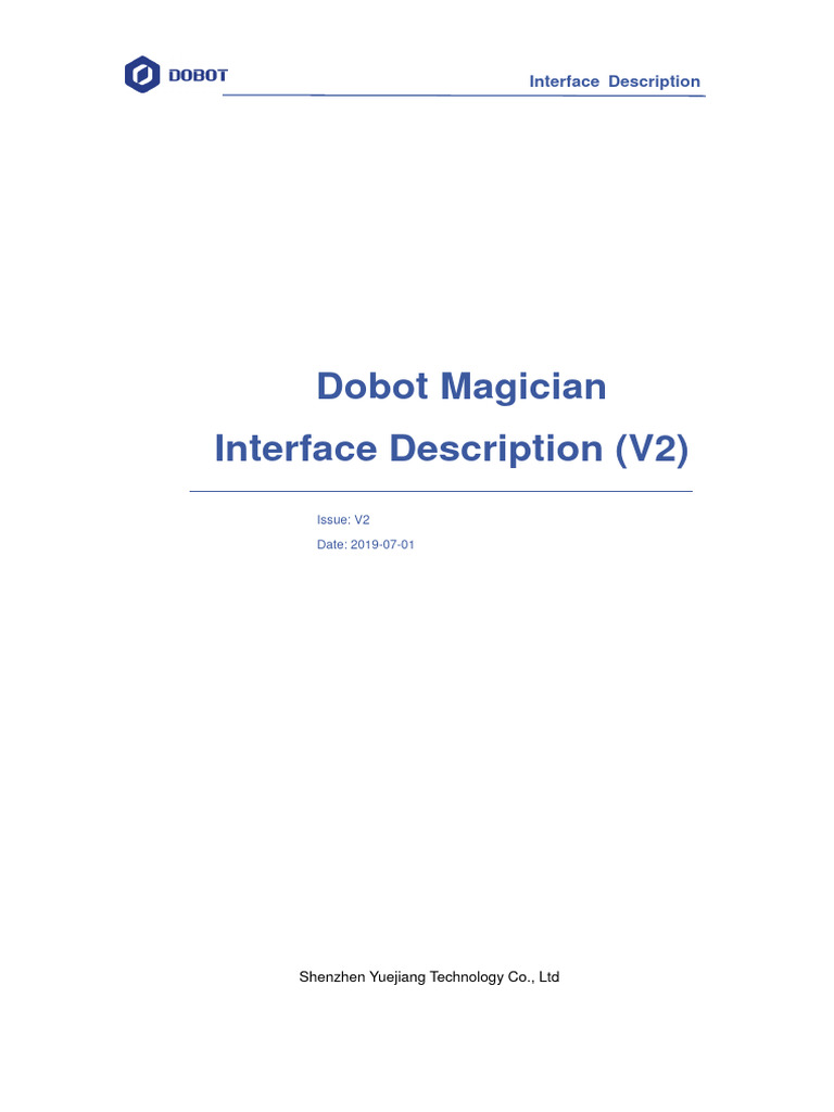 Dobot Magician Interface Description V2 Pdf Analog To Digital
