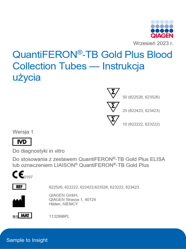 HB-3366-002 R5 1132998 IVDr QF TB Gold Plus BCT ROW 0923 FINAL PL | PDF