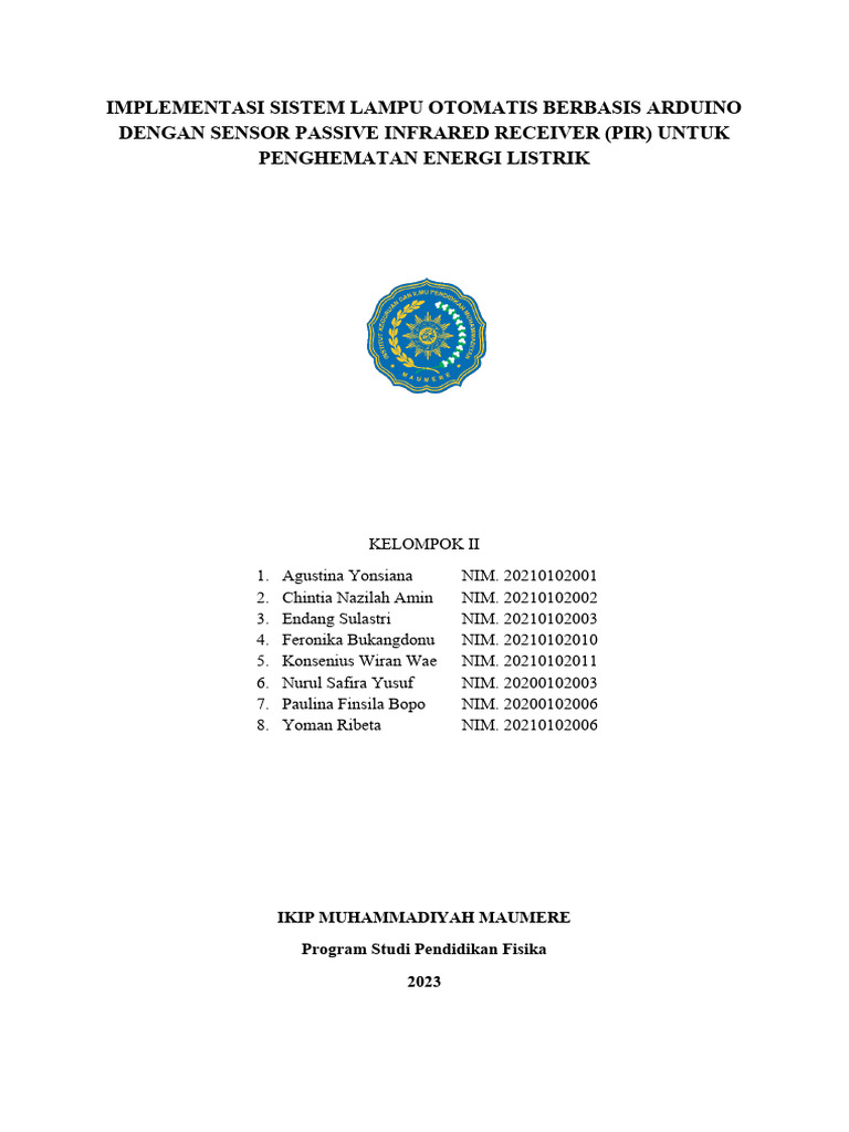 Penerapan Lampu Otomatis Berbasis Arduino Menggunakan Sensor Passive ...