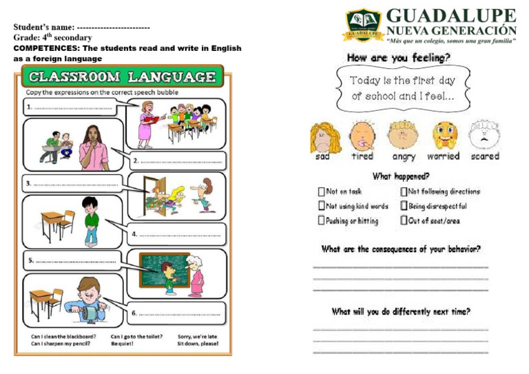 4to Sec How Are You Classroom L | PDF