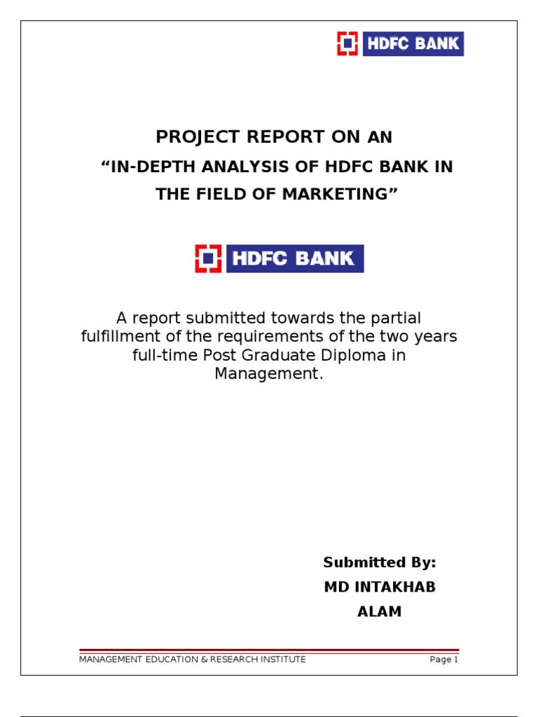 HDFC Bank Marketing Analysis Report | PDF | Transaction Account | Debit ...
