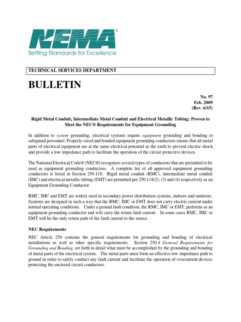 Steel Conduit and EMT Proven To Meet The NEC Reg | PDF | Electrical ...