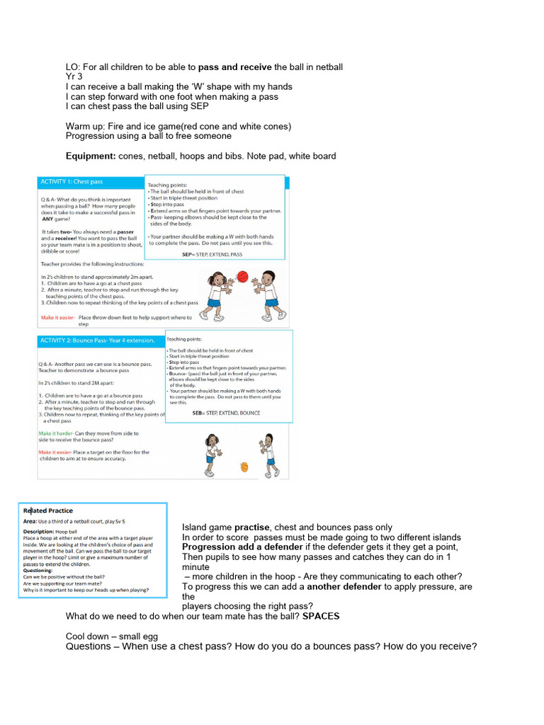 Year 3 Netball Plan | PDF