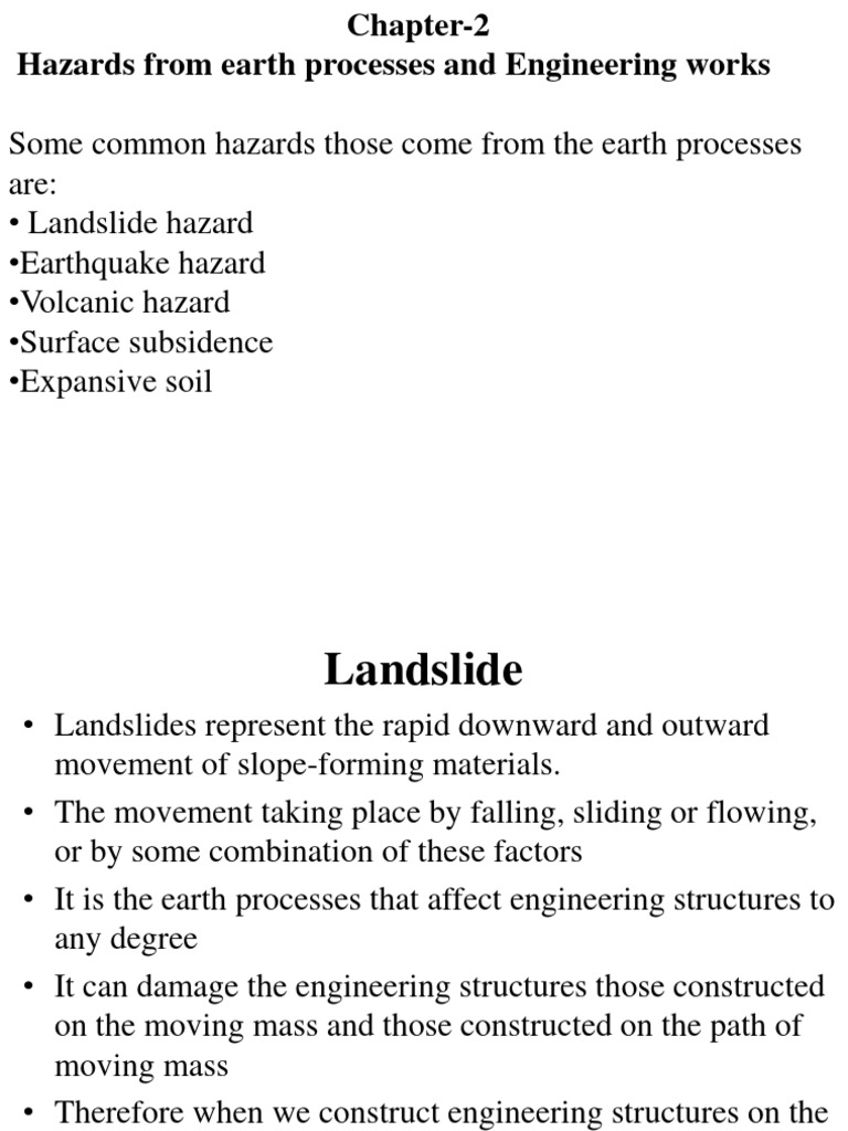 Earth Process Hazards and Mitigation | PDF | Landslide | Geology