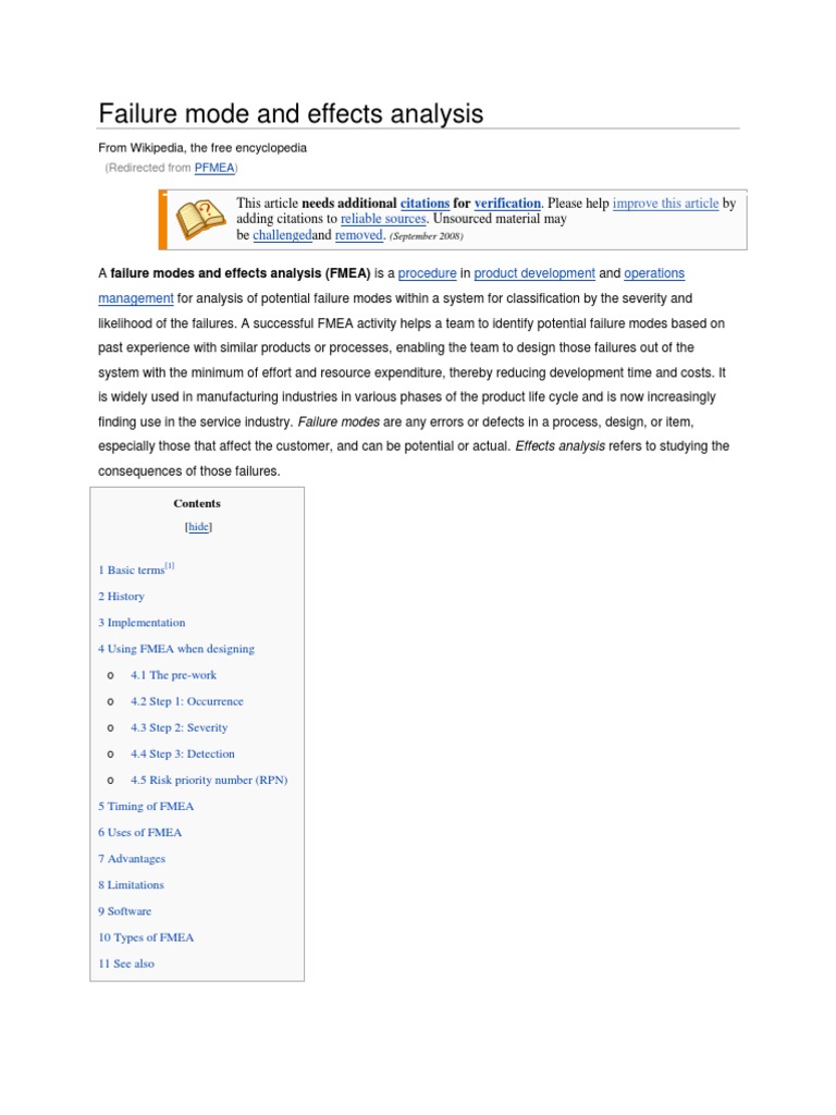 PFMEA | PDF | Production And Manufacturing | Industries