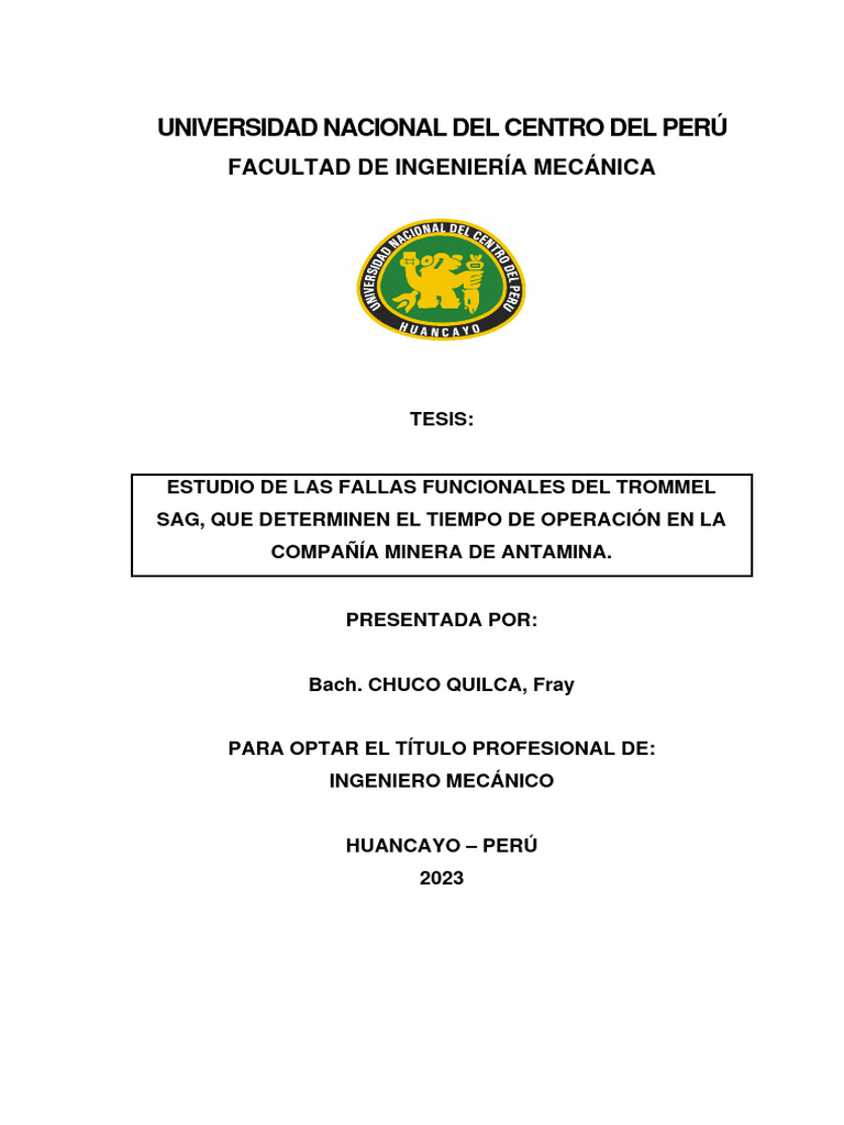 Fallas Funcionales del Trommel SAG en Antamina | PDF | Ingeniería