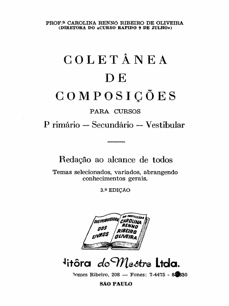 Coletanea de Composicoes - para - Cursos - 1962 - Prof Carolina Renno ...