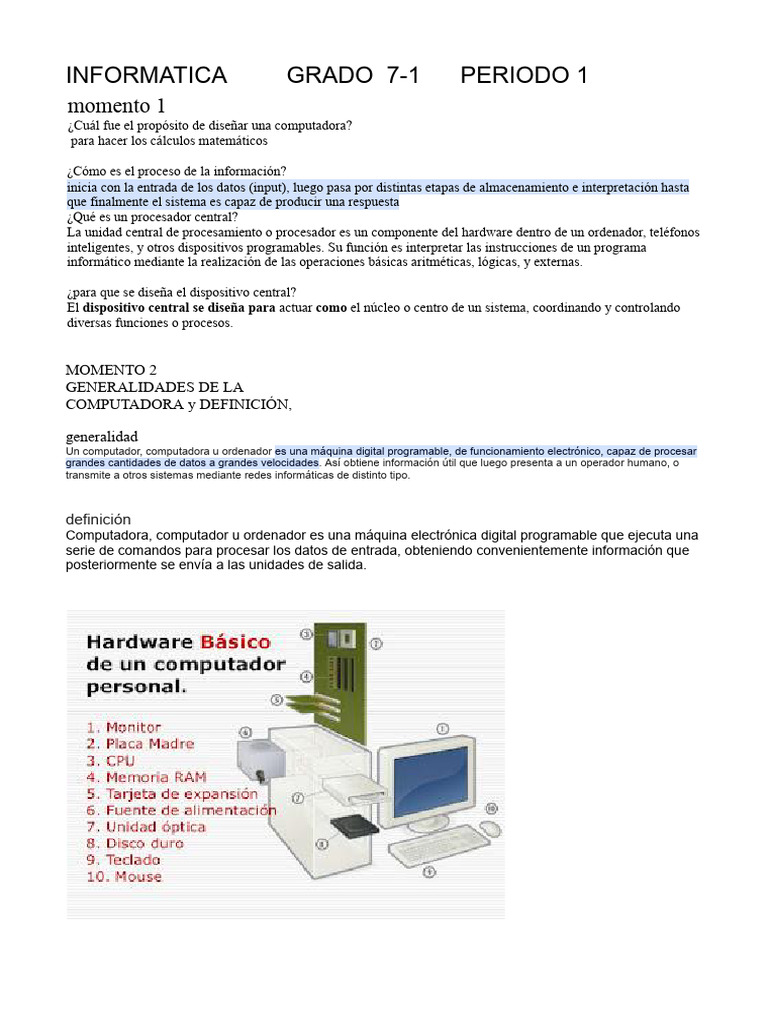 Conceptos Basicos de La Computadora | PDF