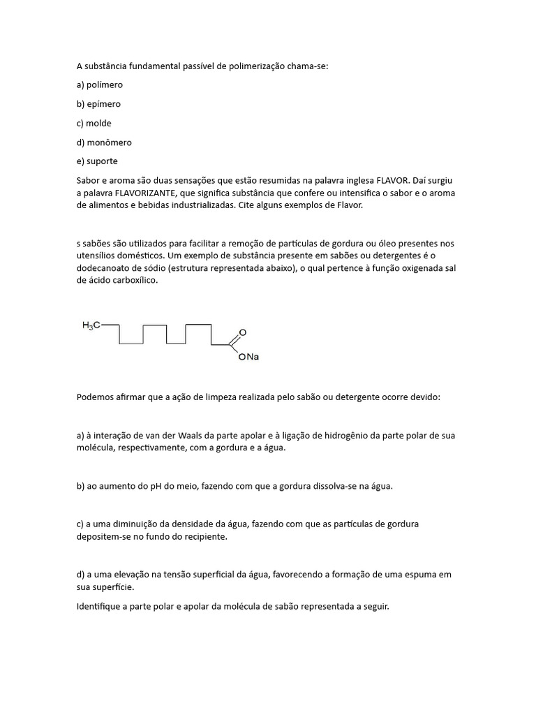 A Substância Fundamental Passível de Polimerização Chama | PDF ...