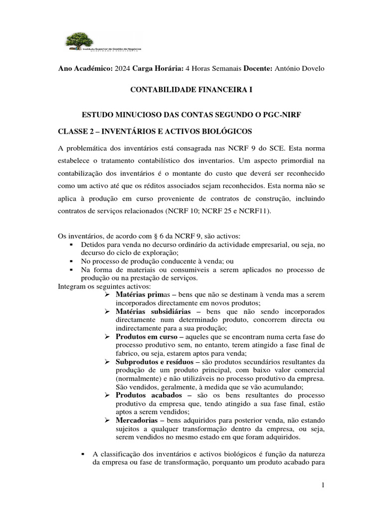 Inventário e Ativos Biológicos na Contabilidade | PDF | Despesa ...