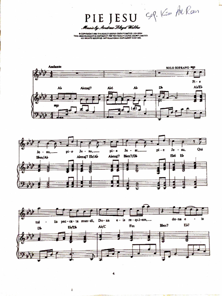 Pie Jesu, A.L.Webber | PDF