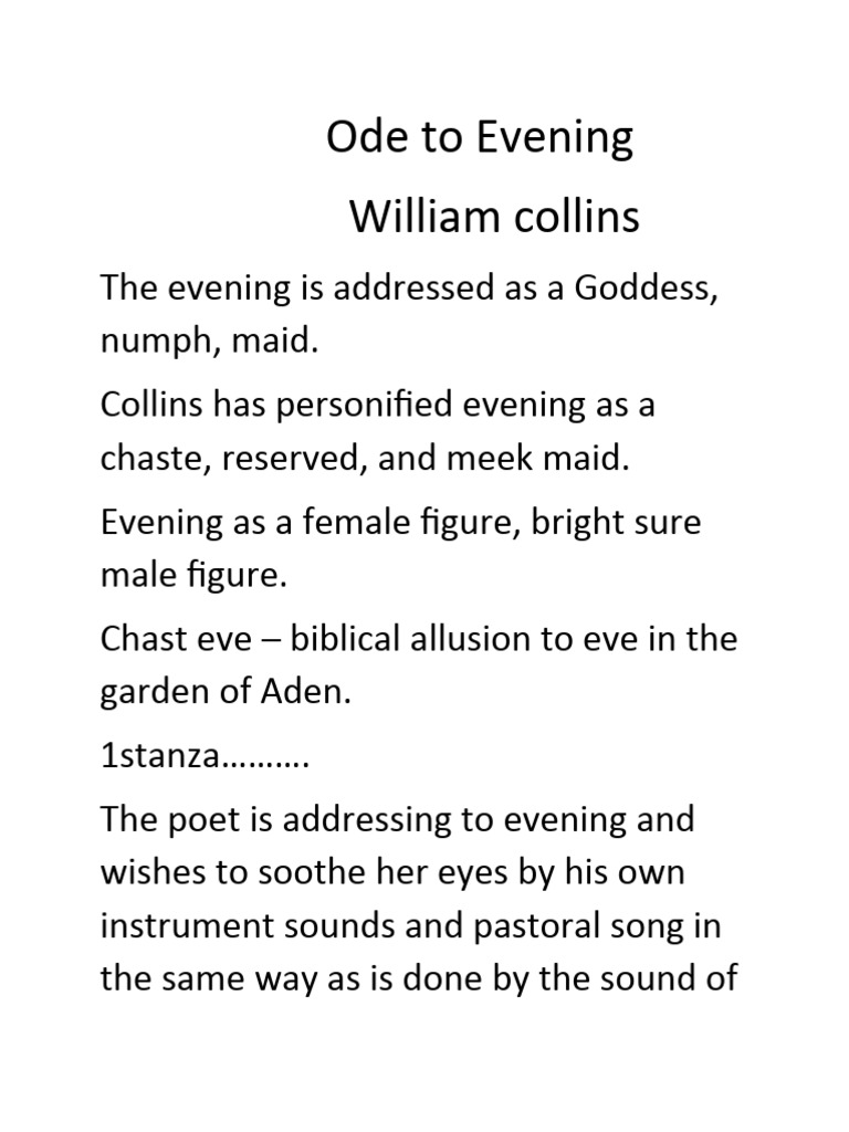 Evening Personified: A Poetic Tribute | PDF | Art | Poetry