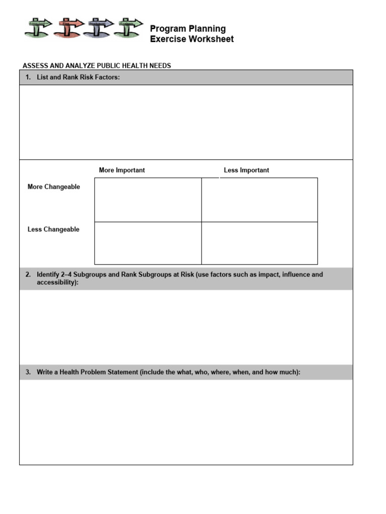 Exercise - Worksheet - Program Planning - FINAL | PDF | Goal ...