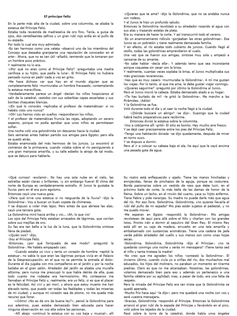 El Príncipe Feliz-Cuento | PDF
