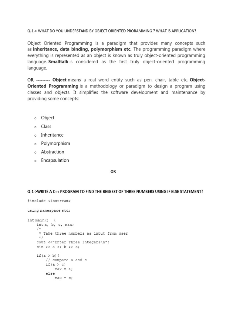 C++ Mid Sem Que PPR (3RD Sem) | PDF | C++ | Data Type