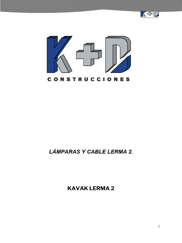 CARTA REPORTE KAVAK LERMA 2 LAMPARAS Y CABLE | PDF